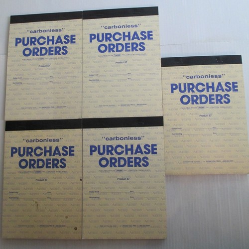 9 1/4 by 6 3/8 carbonless purchase order pads 50 per pack with company ...