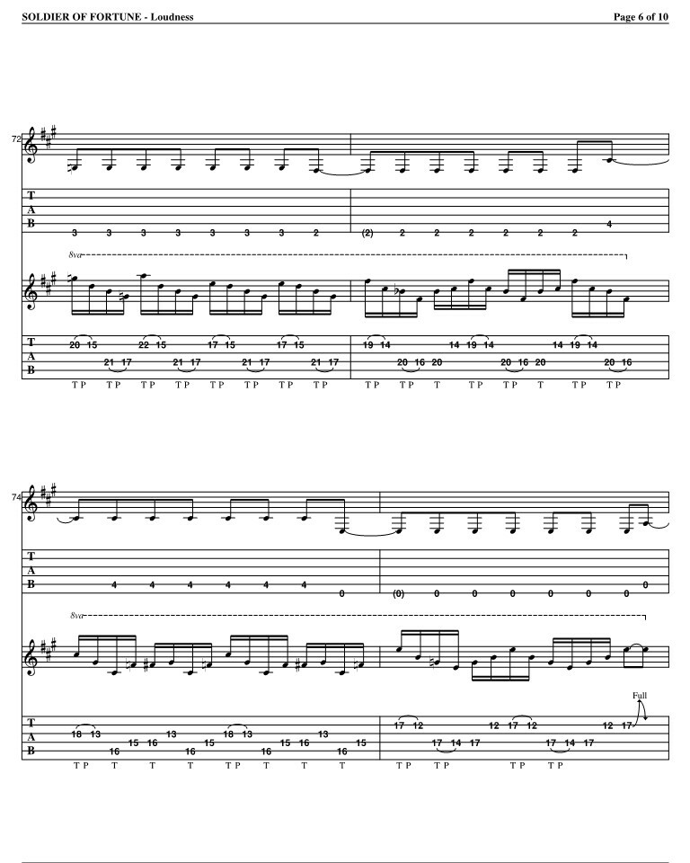 LOUDNESS - SOLDIER OF FORTUNE - GUITAR TAB (ELECTRONIC DELIVERY) | eBay