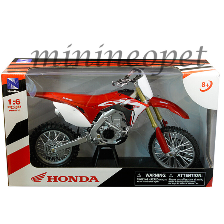 HONDA CRF450R DIRT BIKE RED 1/6 SCALE DIECAST MOTORCYCLE MODEL BY NEW ...