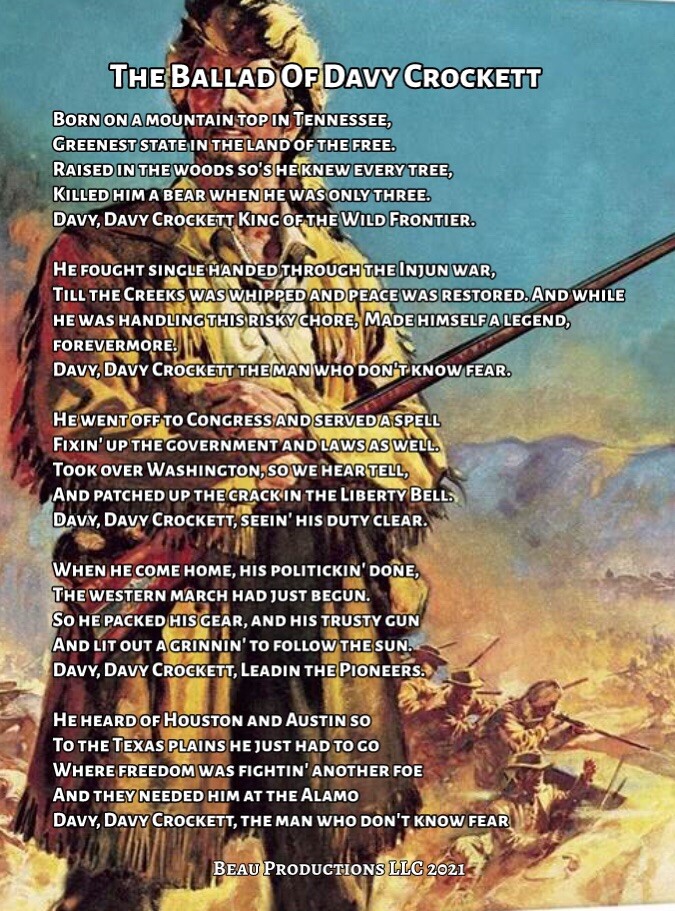 Western Legends - Davy Crockett - King Of The Wild Frontier - The Alamo ...