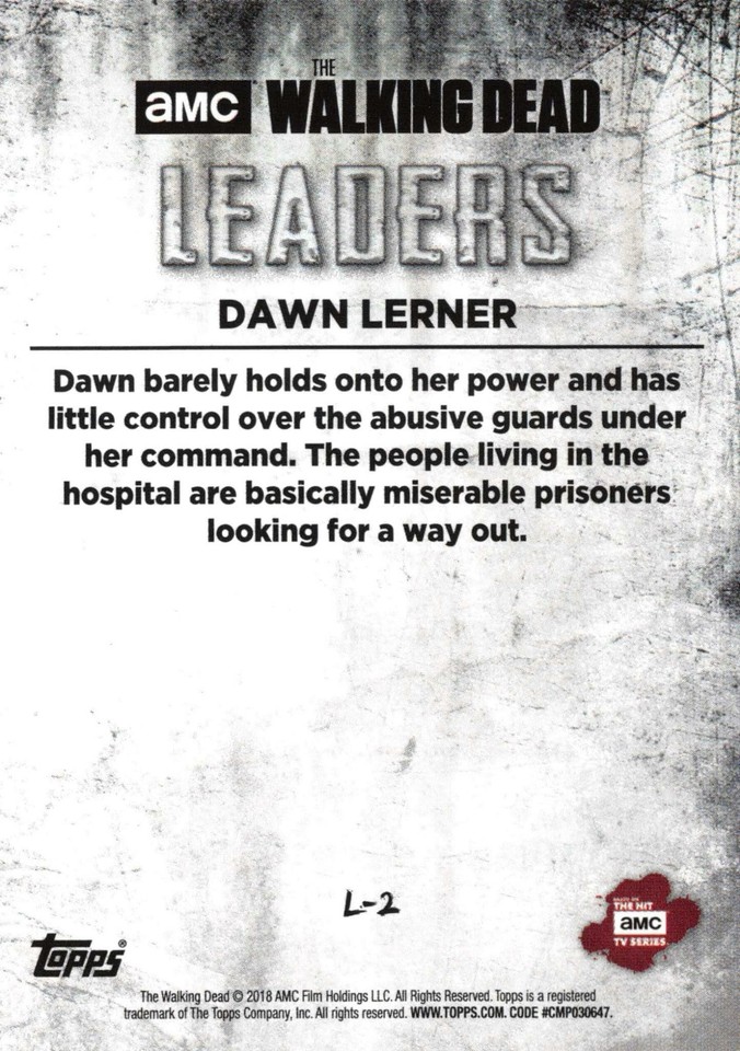 Walking Dead Hunters & the Hunted LEADERS Trading Card Insert L-2 ...