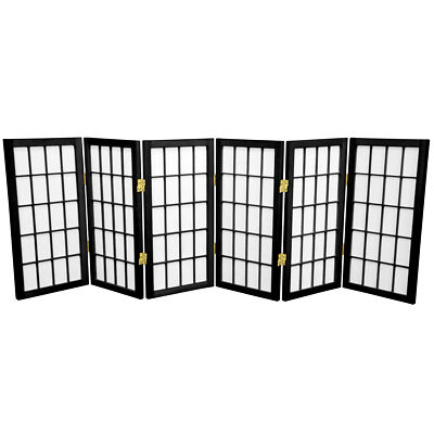 2 ft. Short Desktop Window Pane Shoji Screen - Black - 6 Panels | eBay