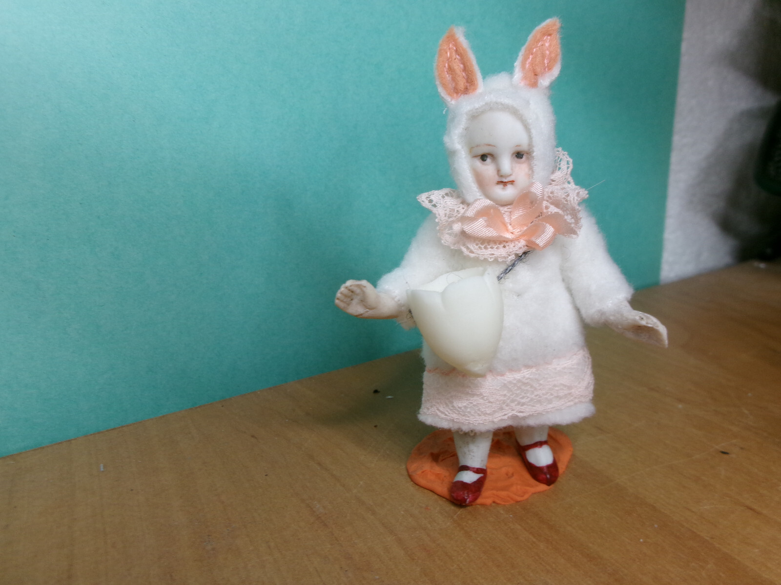 Antique Dolls Germany child in a bunny costume 1910- miniatur | eBay