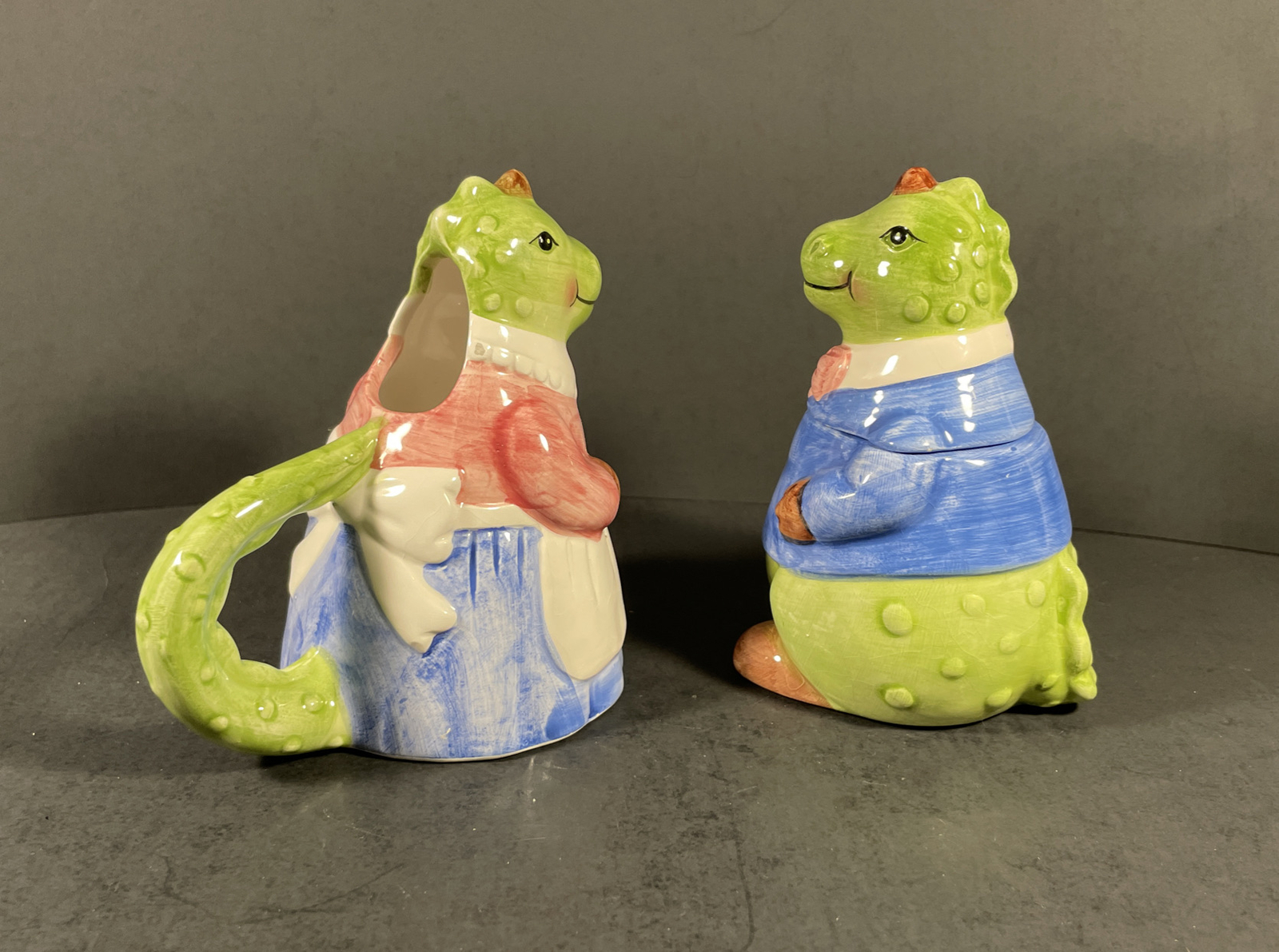 Anthropomorphic Dinosaur Sugar and Creamer set Dinocorn Dragon ...