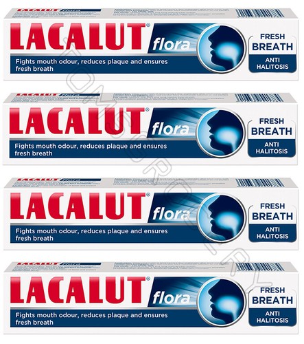 4 LACALUT FLORA Daily Toothpaste for Fresh Breath Anti-Halitosis Plaque ...