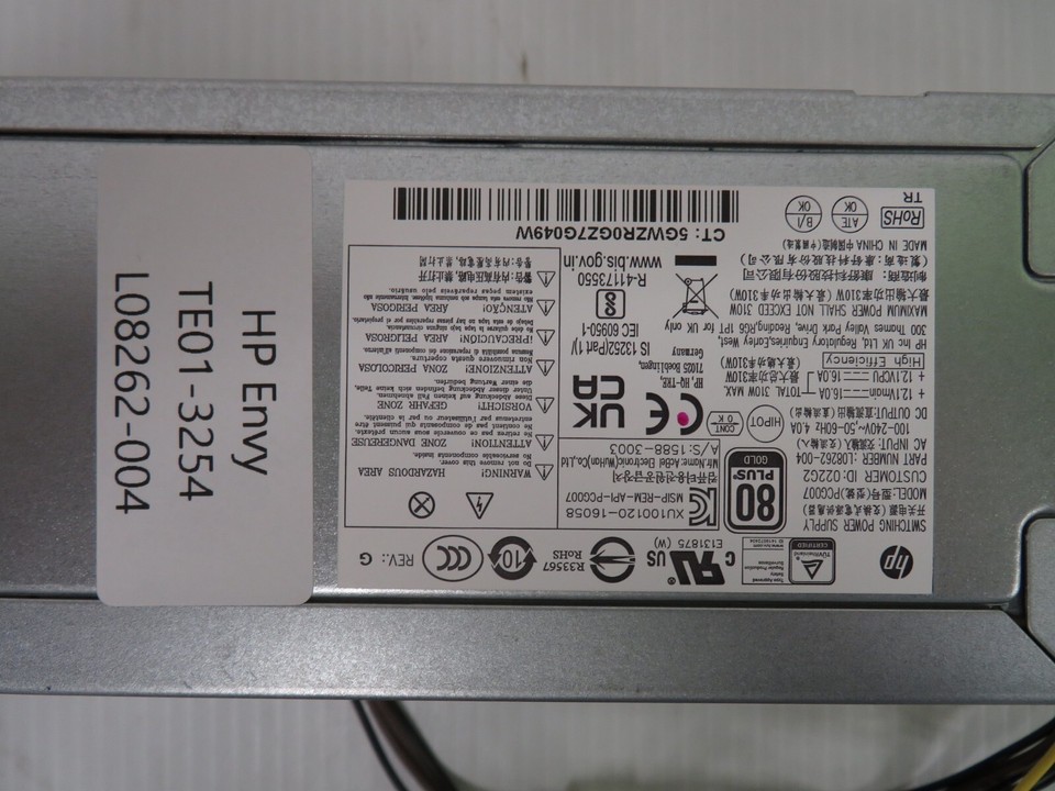 HP Envy TE01 / 590 Desktop Power Supply Gold 310W - L08262-004 | eBay