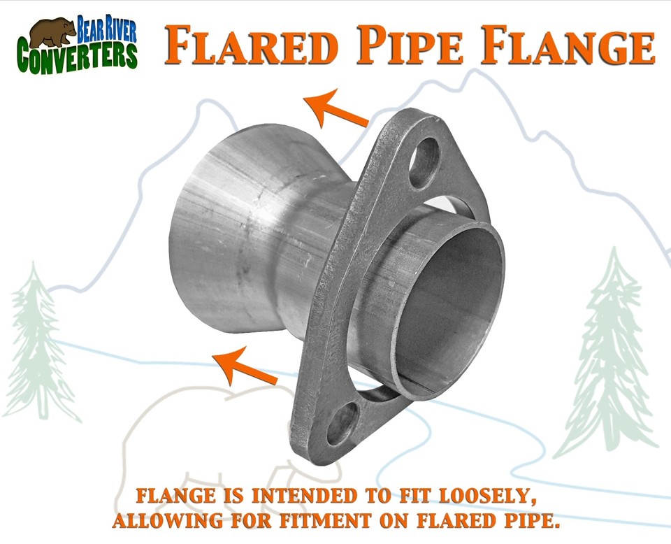 FX4050SP 2 1/2" 2.5 Triangle Exhaust Split Flange For 2 1/4" 2.25 ...
