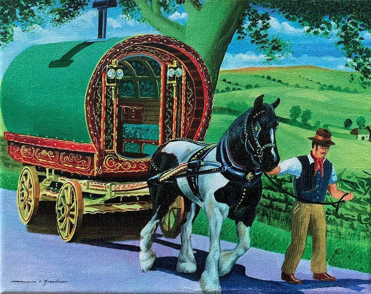 Paintings Gypsy Wagons Foxes Gypsy Caravan Our Beautiful Wall Art And