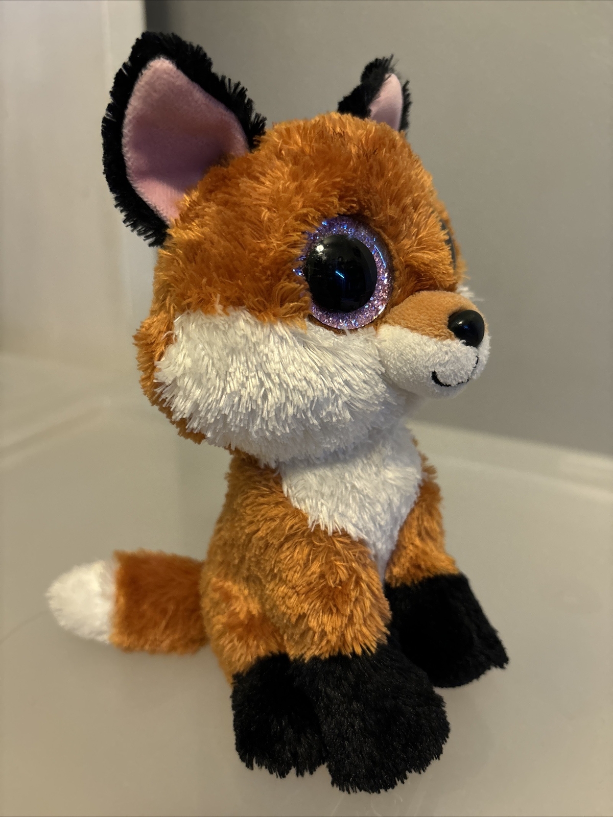 Ty Beanie Boos Slick The Fox 6" Plush Stuffed Animal Glitter Retired ...