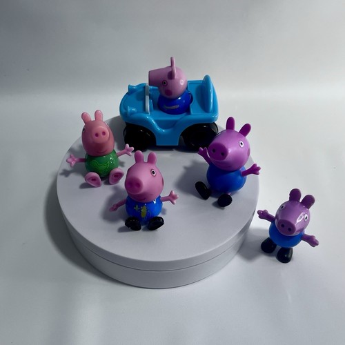 Peppa Pig George Figurine Driving Blue Car Plus 4 More George’s | eBay