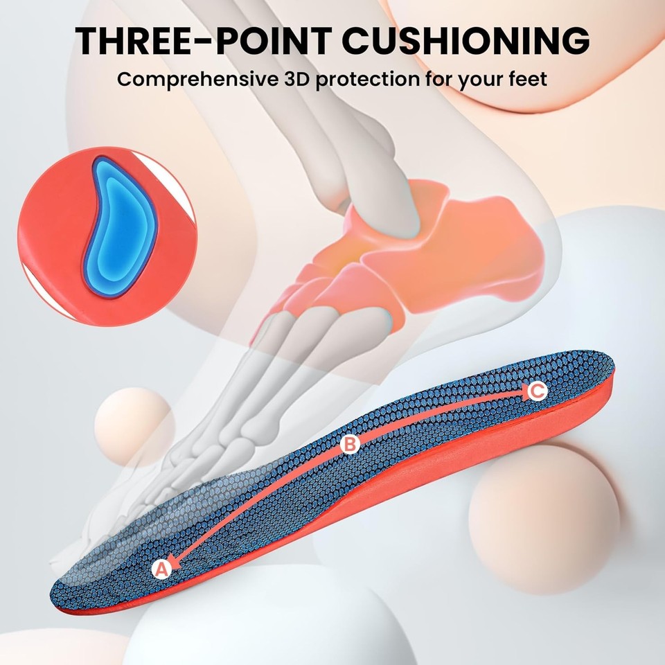 Memory Foam Shoe Insoles For Men Women Running Trainer Inner Soles Foot ...
