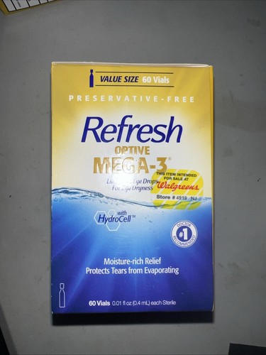 Refresh Optive Mega-3 Lubricant Eye Drops 60 Vials*Exp:6-25 | eBay