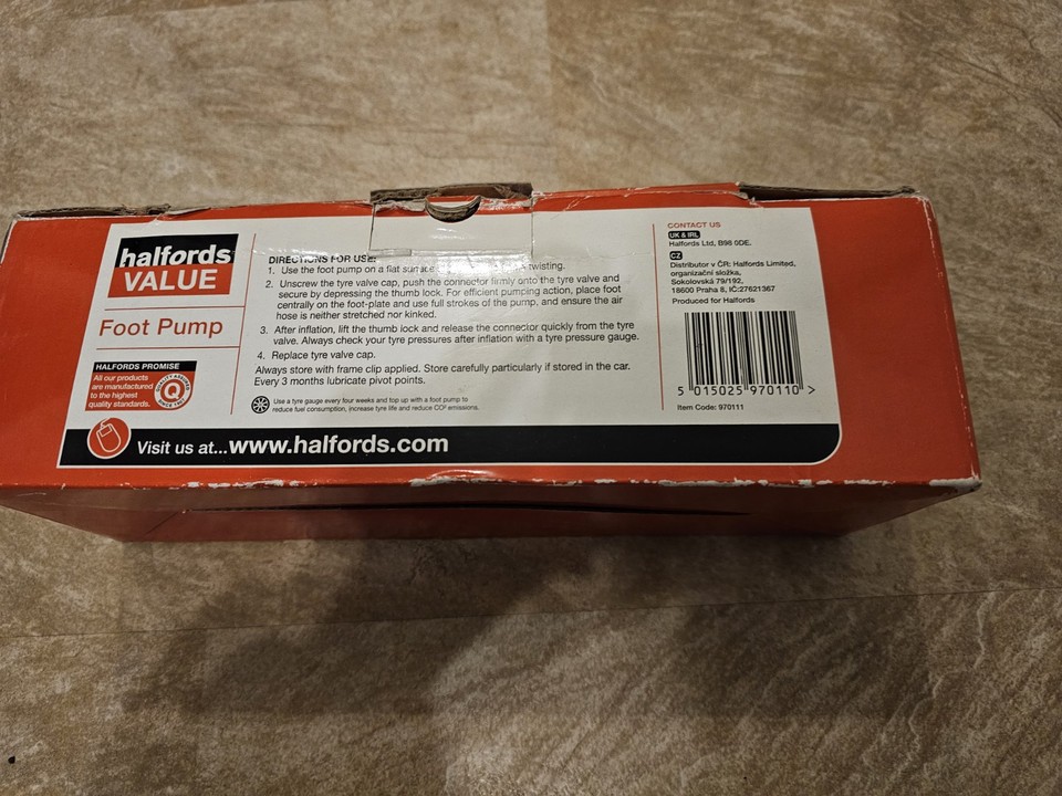 Halfords Vintage Style Foot Pump Red Tyre Inflator | eBay UK