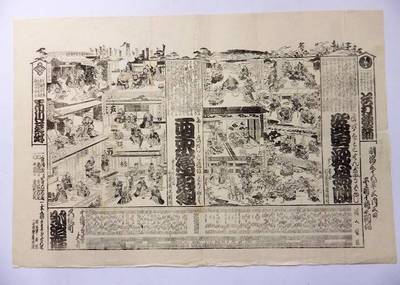 Japanisches altes Kabuki Aufführungen Banzuke Poster groß 047 1902/3 ...