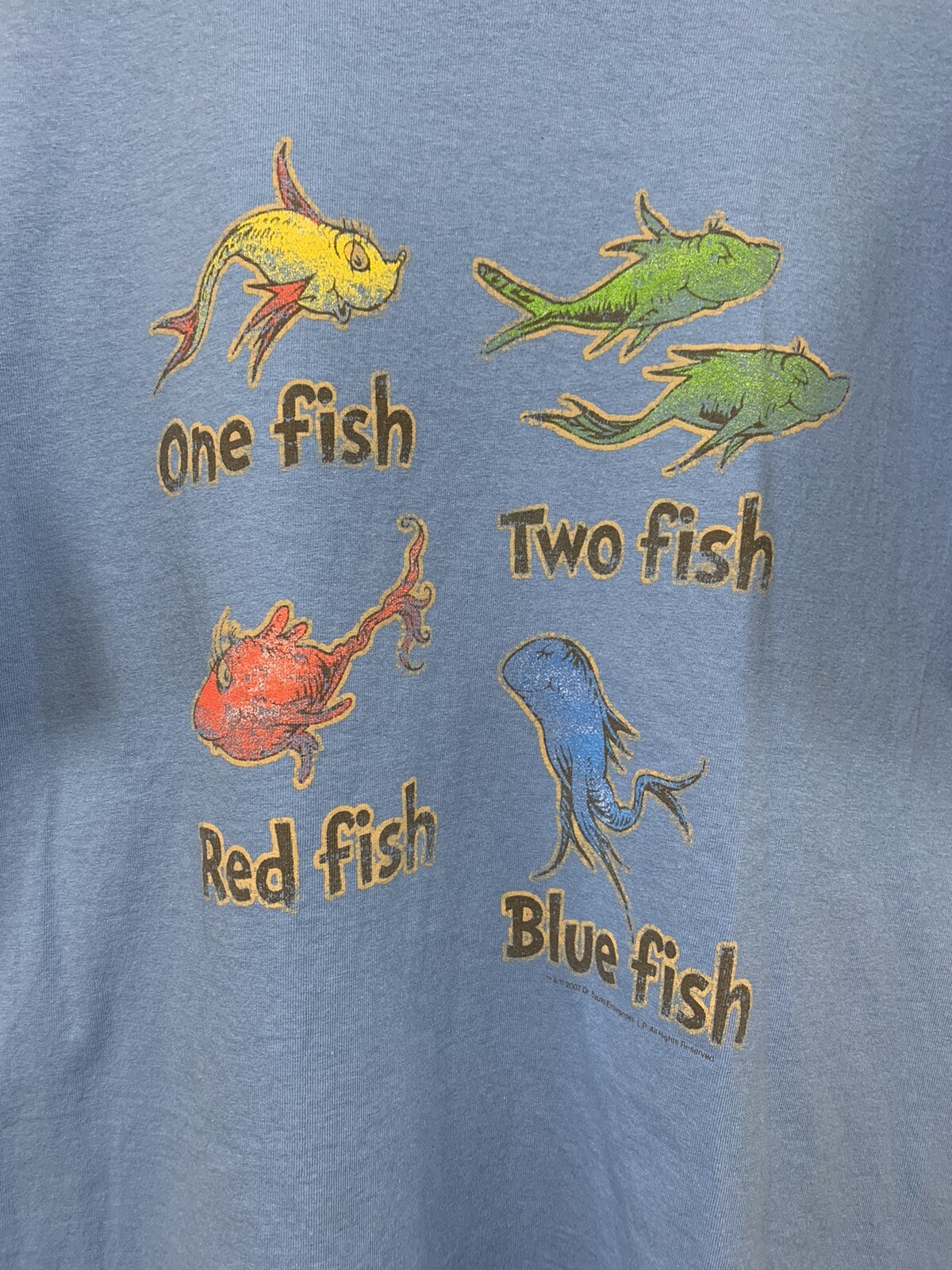 2007 Dr Seuss One Fish Two Fish Shirt Men’s Size Larg… - Gem