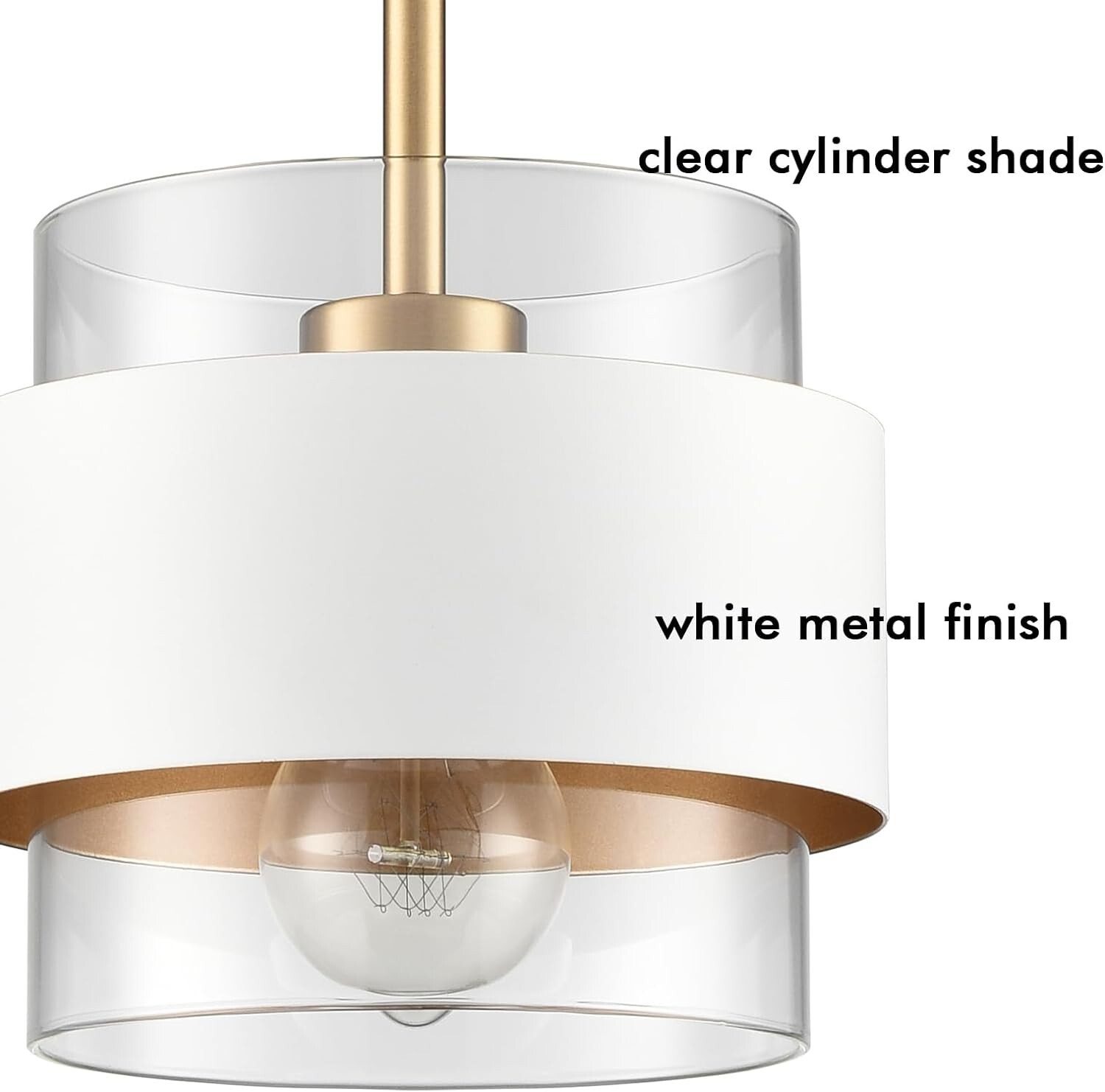 Kitchen Pendant Light Rod Hanging Pendant Light with Clear Glass ...