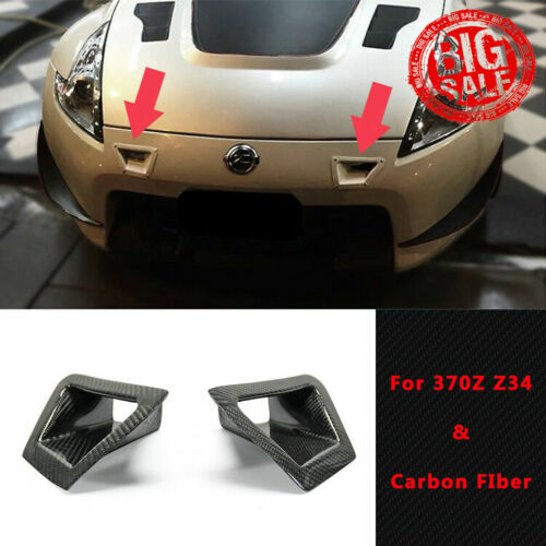 Carbon Fiber For NISSAN 370Z Z34 Front Bumper Air Duct Cover Trim Body ...