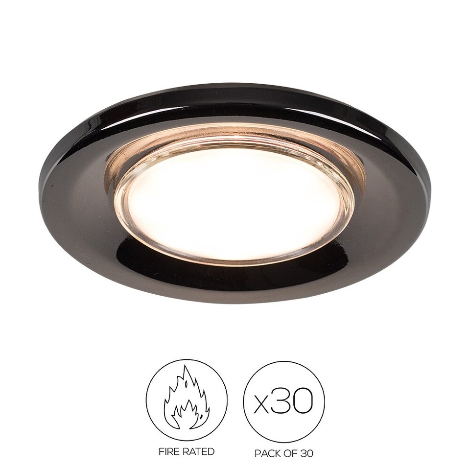 Pack of 30 Downlights Fire Rated Recessed GU10 Ceiling Spotlights ...