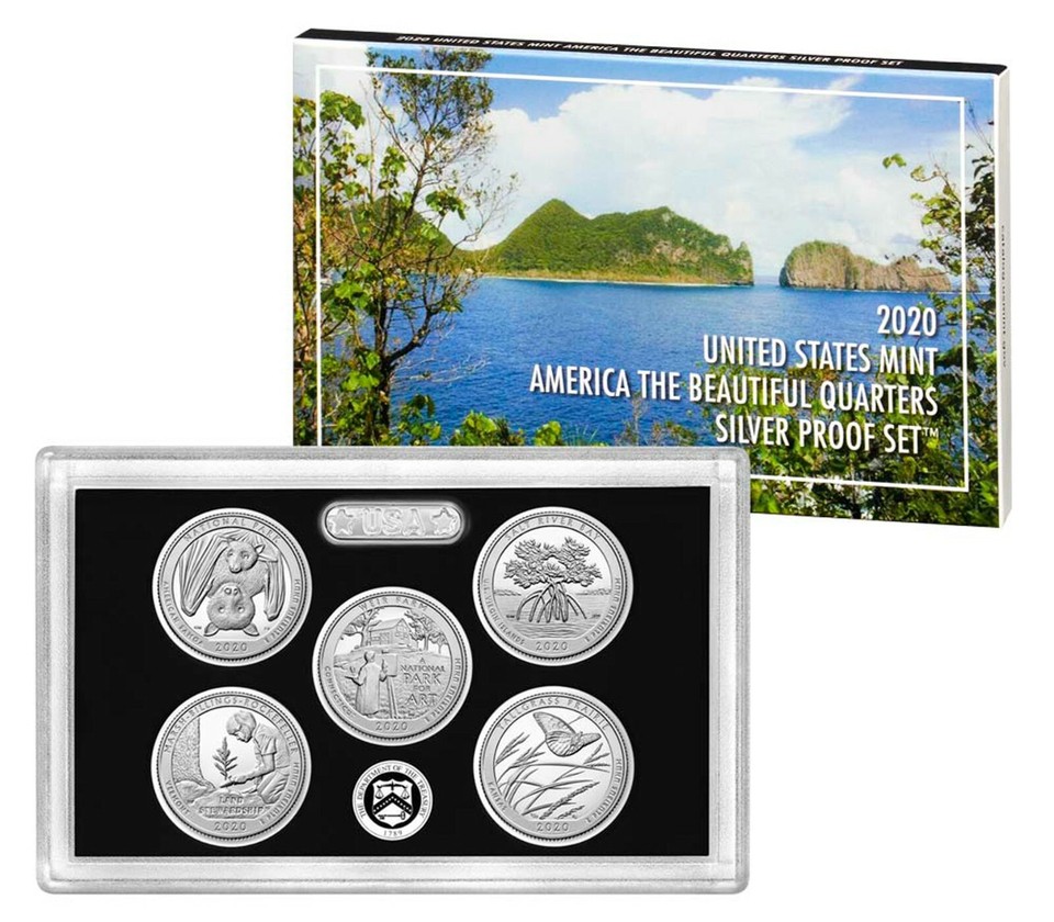 2020 S ATB Quarters Silver Proof America the Beautiful US Five 25c ...