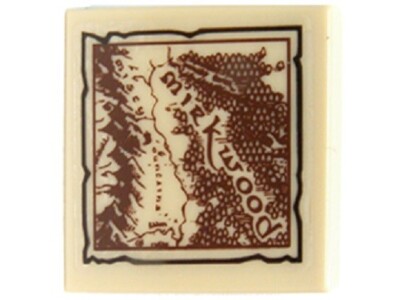 Lego Minifigure Hobbit Map Treasure Mirkwood Forest Scroll Tile 2x2 ...