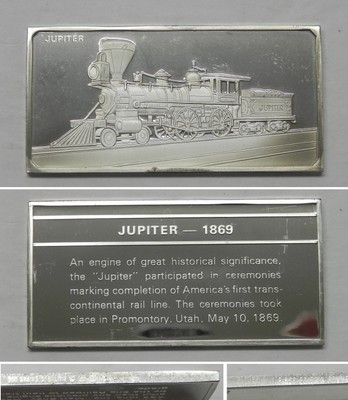 B590 1869 JUPITER Locomotive Franklin Mint 60g Sterling Silver Ingot | eBay