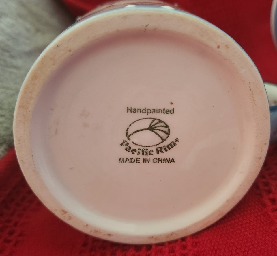 Pacific Rim Snowman Mugs (Set of 2) Christmas hand painted cocoa coffee ...