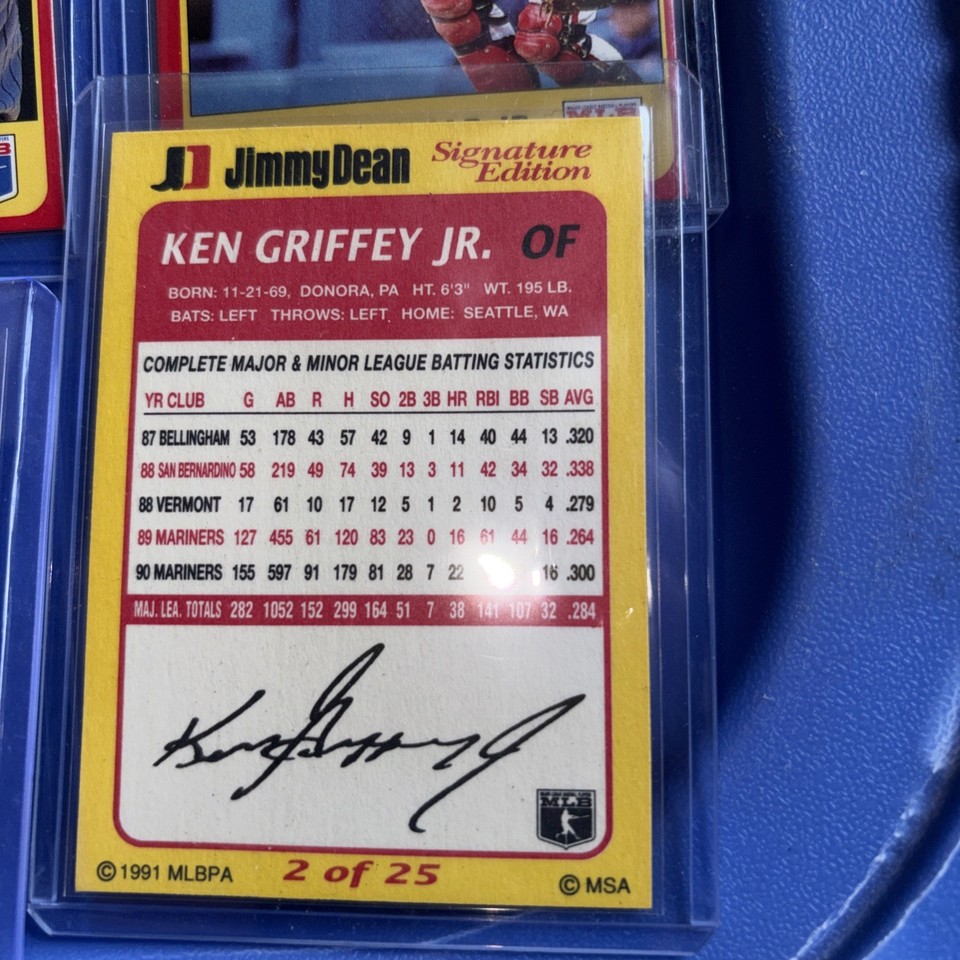 1991 Jimmy Dean Signature Edition 25 Card Set Featuring Ken Griffey Jr ...