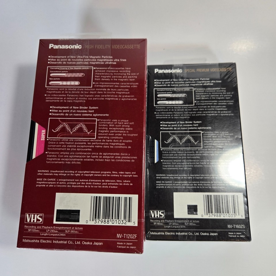 Lot of 4 Panasonic Blank VHS Tapes 3x T-120 Hi-Fi/1x T-160 SP Special ...