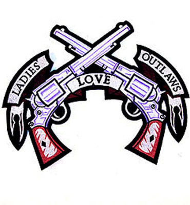JUMBO EMBROIDERED LADIES LOVE OUTLAWS BACK PATCH JBP009 biker patches ...