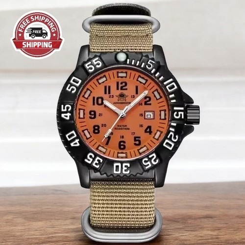 40MM ADDIESDIVE Military Quartz Watch Dive Men's Nylon 50M Waterproof ...