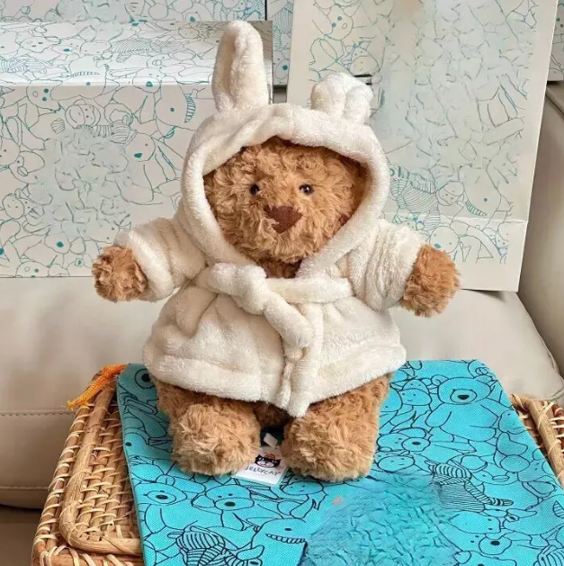 Jellycat Bartholomew Bear Bathrobe Plush 26cm - Cozy Teddy with Soft ...