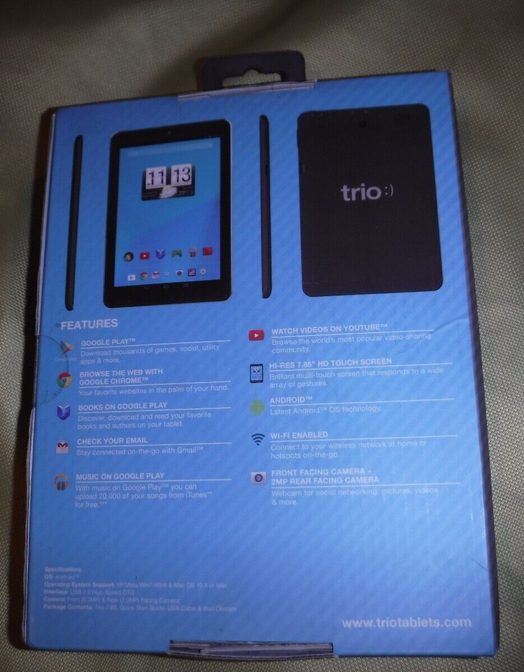 Trio 7.85 HD Touch Screen Quad Core Processor 8GB WI-FI Enables NEW IN ...