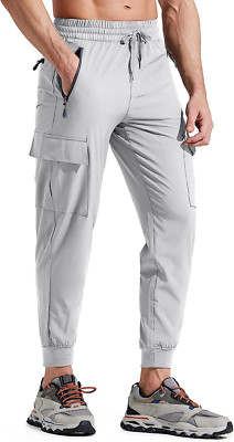Libin Men's Lightweight Joggers Quick Dry Cargo Hiking 3X-Large, Gray ...