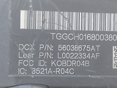 CHRYSLER/DODGE/JEEP SKIM IMMOBILIZER TRANSCEIVER MODULE P/N 56038675AT ...