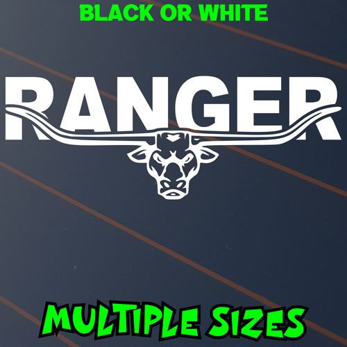 Ranger Longhorn Sticker Car Decal Country Outback 4x4 Long Horn Ute ...