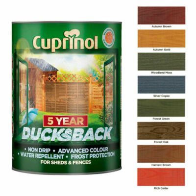 Cuprinol DUCKSBACK 5L Shed and Fence Paint All Colours 5 Year ...