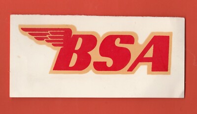 VINTAGE BSA MOTORCYCLES DECAL RED | eBay