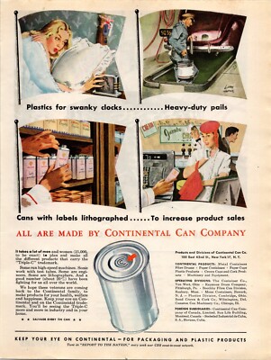VINTAGE 1945 CONTINENTAL CAN COMPANY PRINT AD | eBay