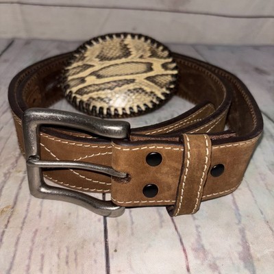 CAVENDER’ S brown genuine leather belt size 36 NWOT & snakeskin belt ...