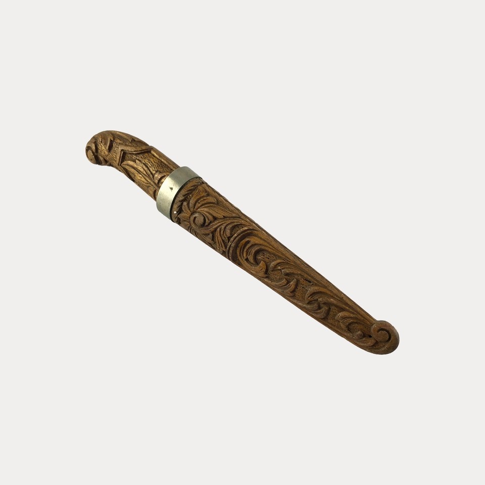 Antique Norwegian Bunad Knife | Folk Art Acanthus Style Wood Carving ...