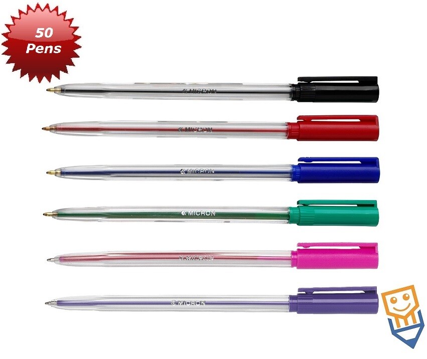 BALLPOINT PENS Biro PINK Purple GREEN MICRON BRAND Smooth BEST QUALITY ...