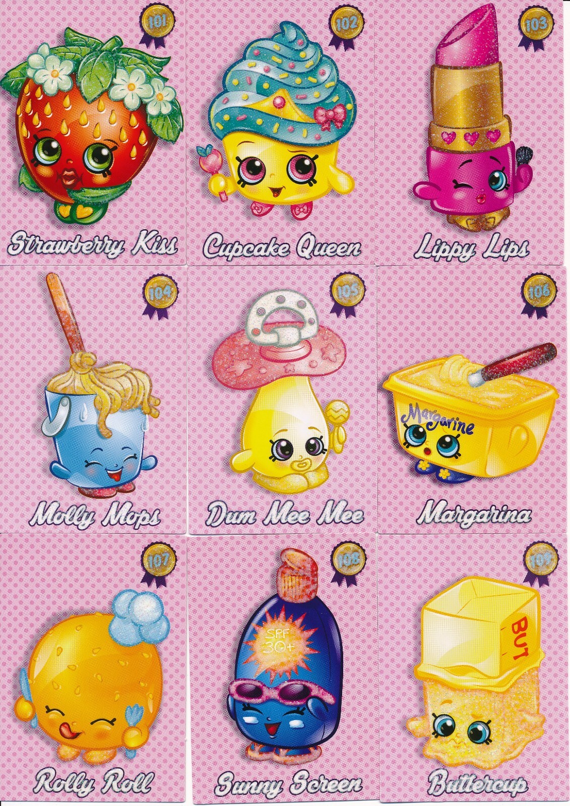 SHOPKINS TRADING CARDS SEASON 1 & 2 COLLECTOR CARDS GLITTER CARDS #101 ...