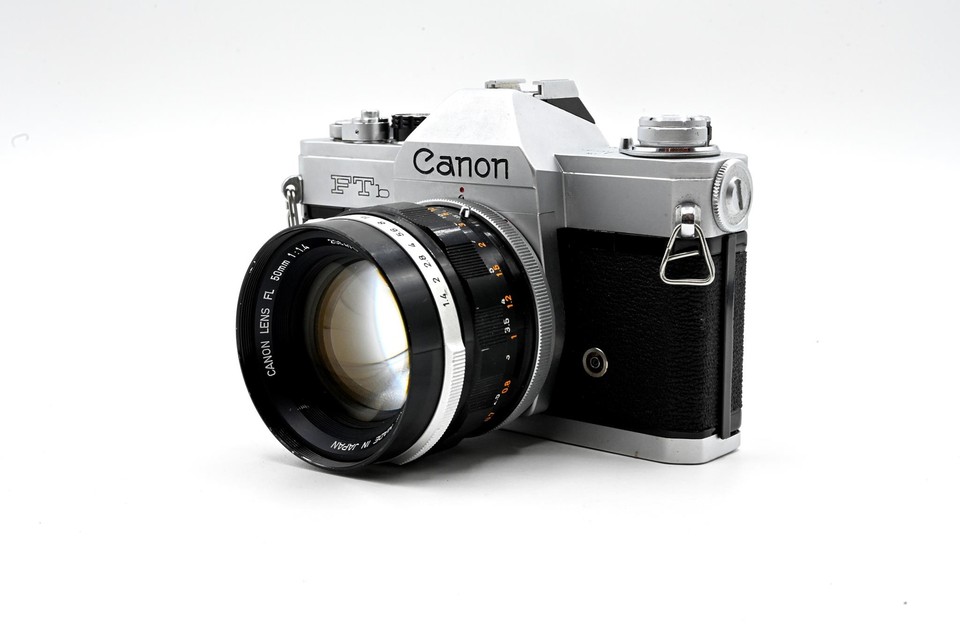 Chrome Canon FTb-QL 35mm SLR Camera with 50mm f/1.4 FL Lens - Very Good ...