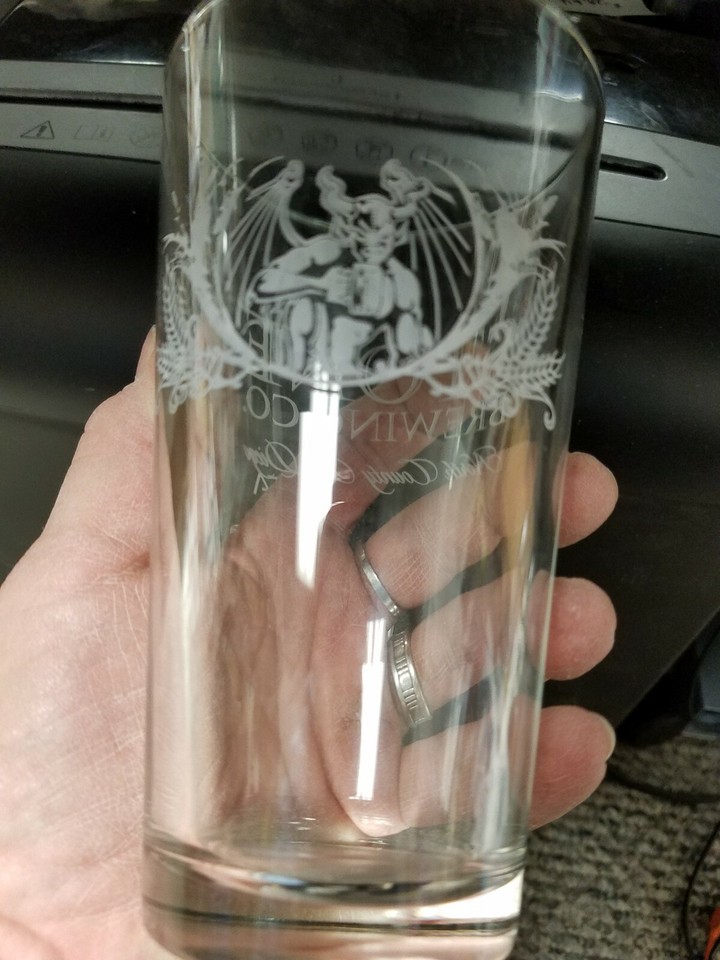 (2) HTF STONE BREWING CO. Etched 16 oz Shaker PINT GLASSES | eBay