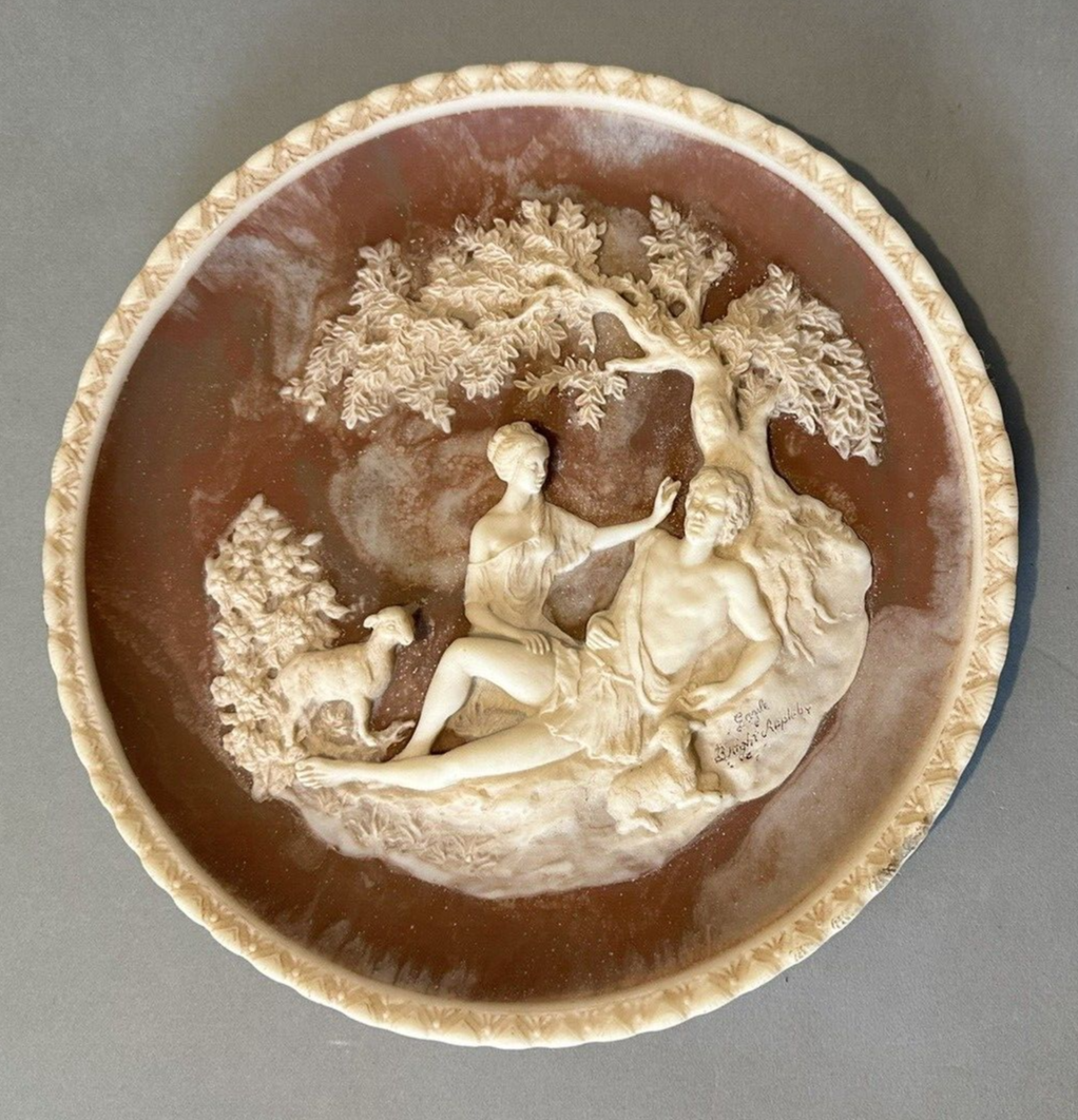 Vintage Incolay Stone Wall Hanging 10" Plate Plaque 13719 A Thing of ...