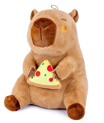 Capybara mit Pizza Plüsch 80cm Kuscheltier Stofftier Plush Merch ...