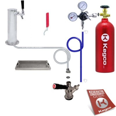 Kegco Kegerator Keg Tap Draft Beer Tower Conversion Kit Drip Tray CO2 ...