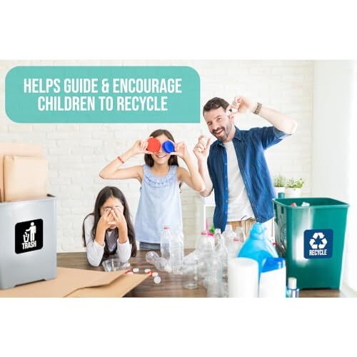 Recycle and Trash Magnets for Kitchen Trash Cans and Recycling Blue and ...