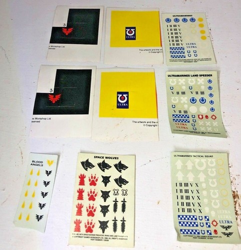 Warhammer 40k Ultramarine, Blood Angels Decals and Banners (Vintage) | eBay