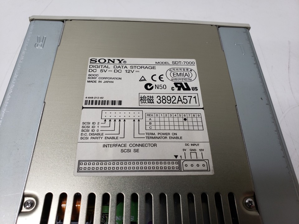 SONY SDT-7000 SCSI DDS Digital Data Storage Tape Drive Untested | eBay